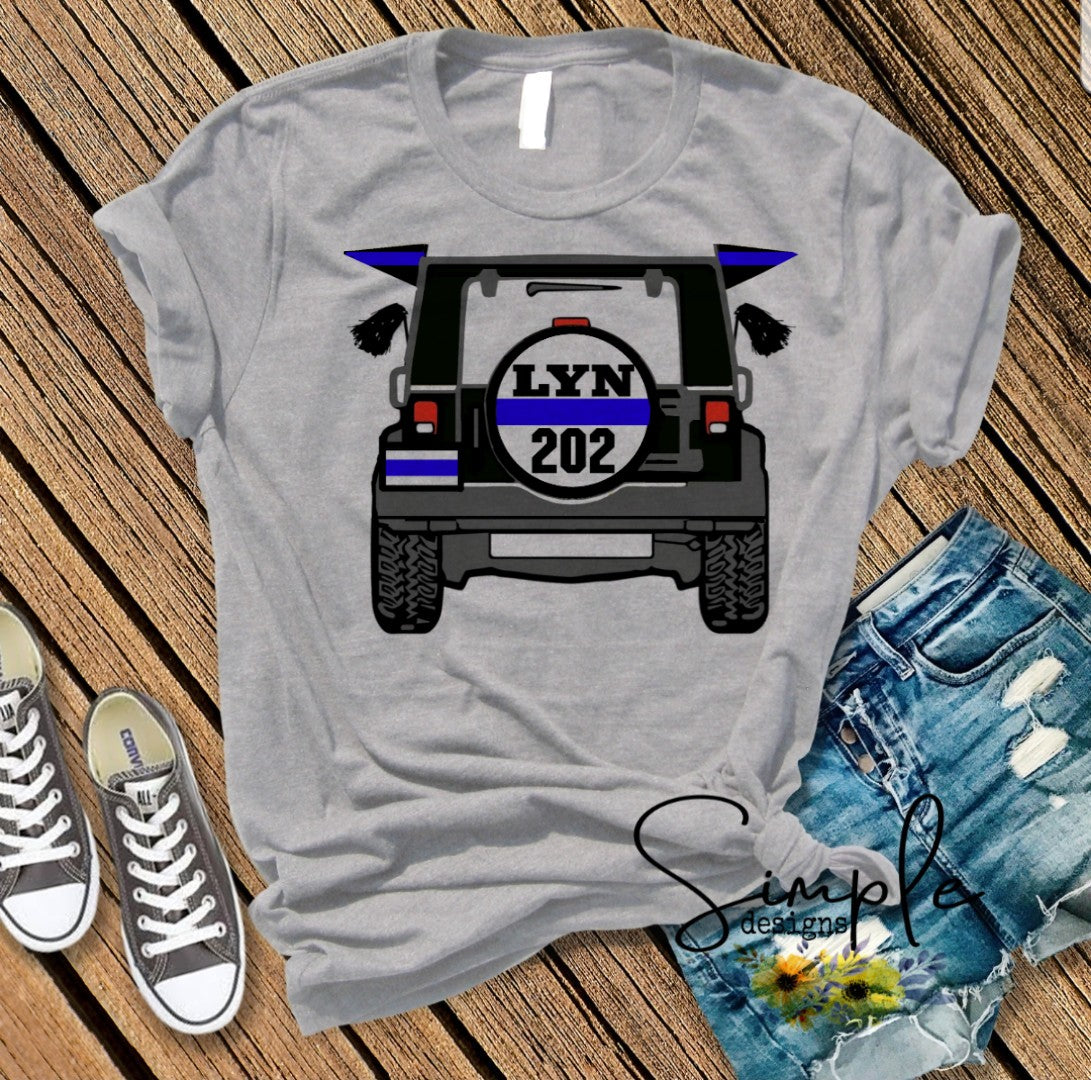 Blue Line Jeep Custom Order Sublimation Heat Transfer Sheets – Simple ...